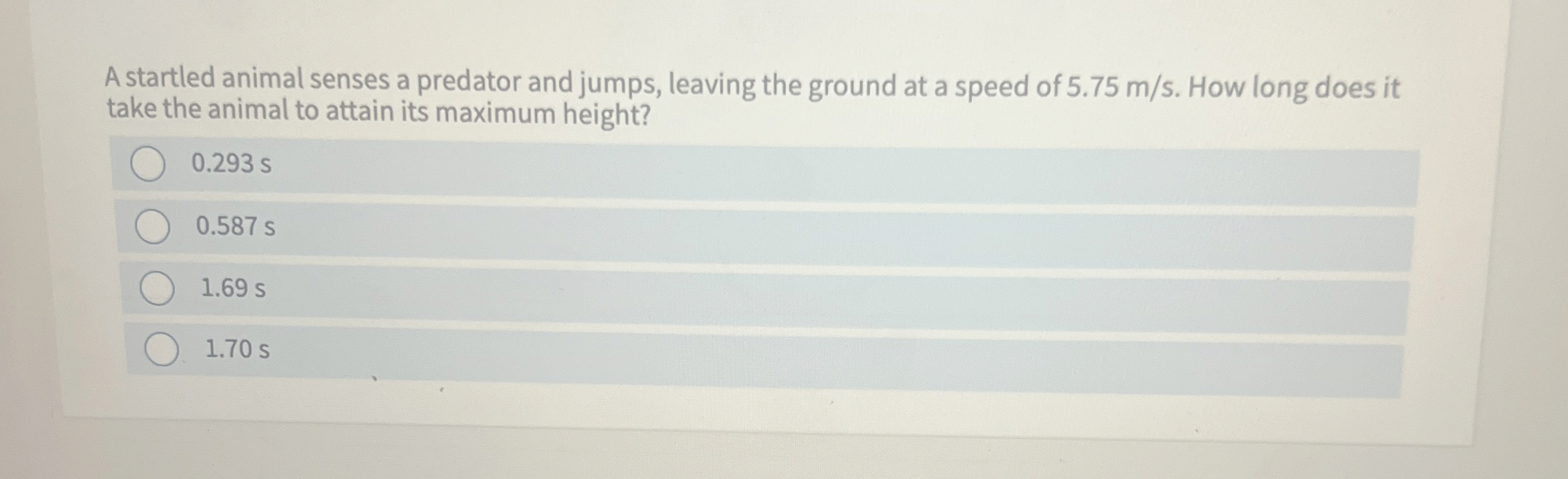 Solved A startled animal senses a predator and jumps, | Chegg.com