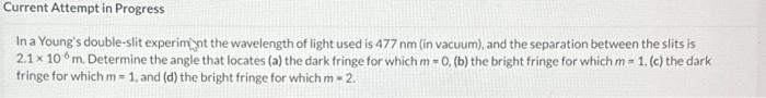 Solved In a Young's double-slit experimint the wavelength of | Chegg.com