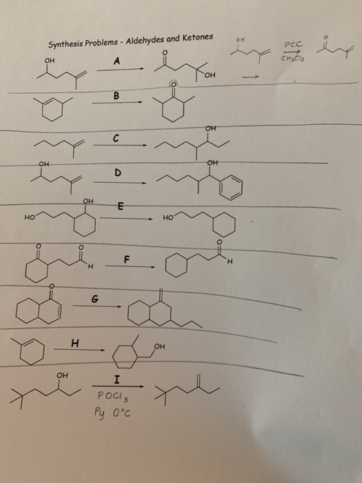 Solved OH Synthesis Problems - Aldehydes and Ketones PCC | Chegg.com
