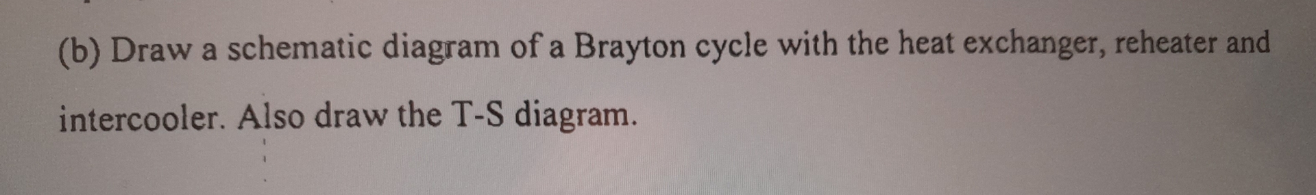Solved (b) ﻿Draw a schematic diagram of a Brayton cycle with | Chegg.com
