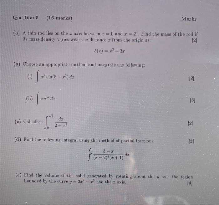 Solved Question 5 (16 marks) Marks (a) A thin rod lies on | Chegg.com Solved Question 5 (16 marks) Marks (a) A thin rod lies on | Chegg.com