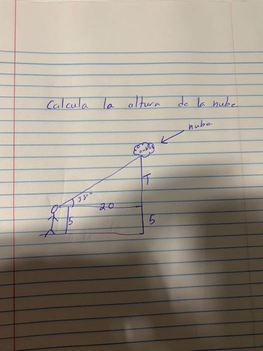 Solved Et Calcula la h 48ft Calcula la altura de la nube | Chegg.com