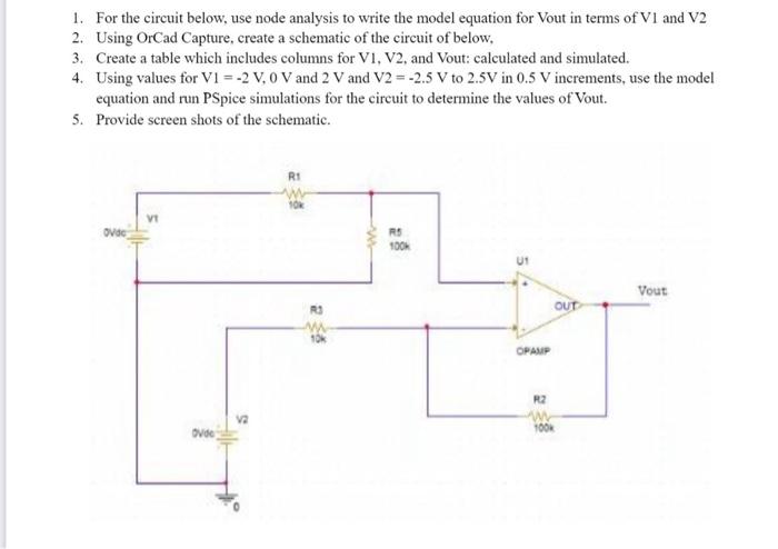 Solved 1. For the circuit below, use node analysis to write | Chegg.com