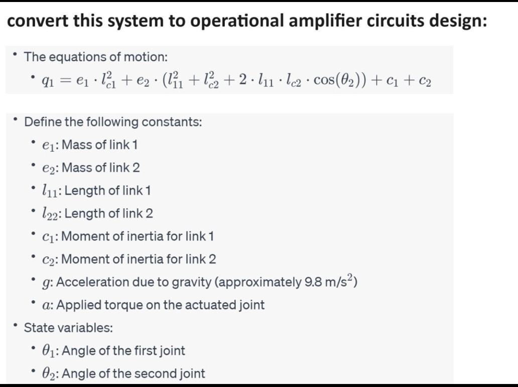 Solved Convert this equation to operational amplifier | Chegg.com