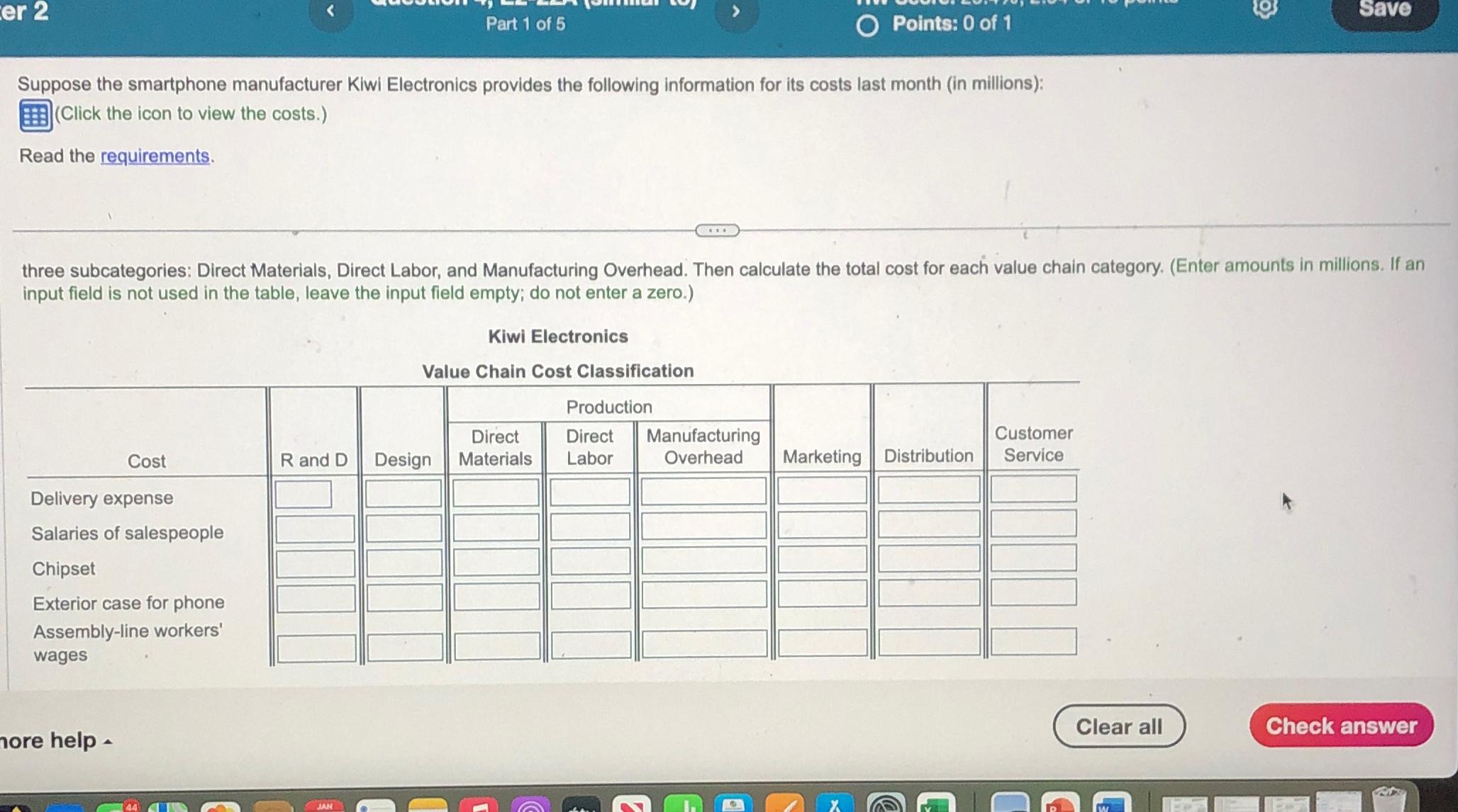 Solved Part 1 ﻿of 5Points: 0 ﻿of 1SaveSuppose the smartphone | Chegg.com