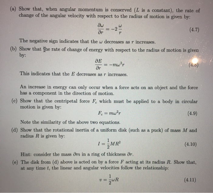 Solved (a) Show that, when angular momentum is conserved (L | Chegg.com