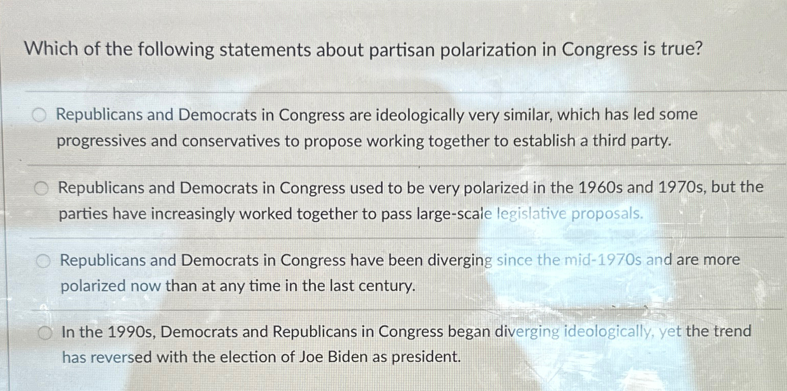 Solved Which of the following statements about partisan | Chegg.com