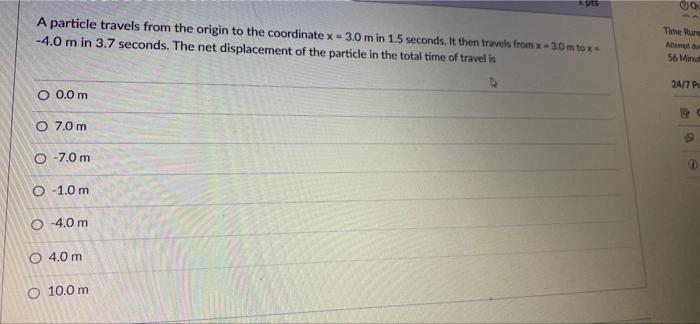 Solved Ats 00 A particle travels from the origin to the | Chegg.com