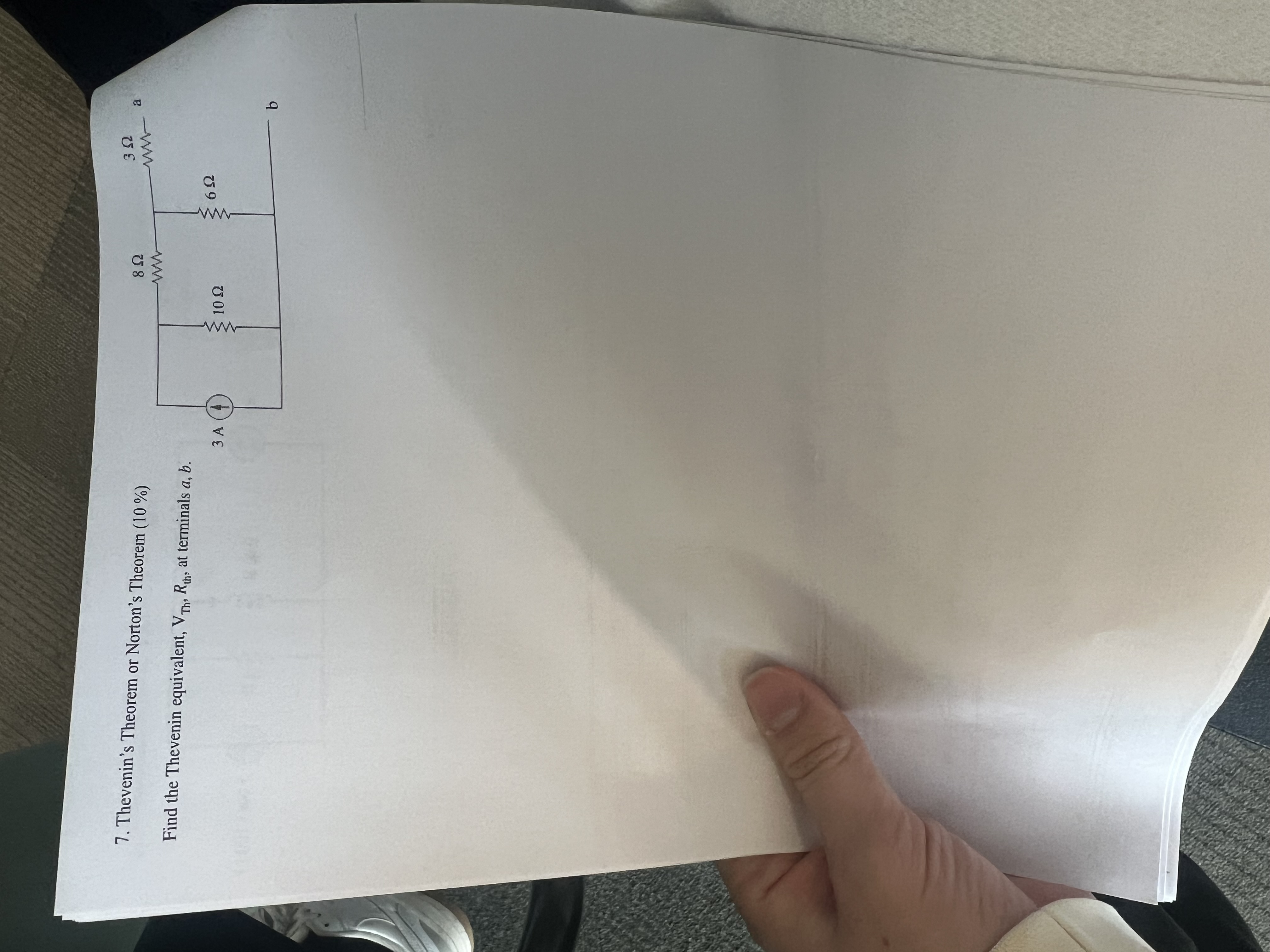 Solved Thevenin's Theorem or Norton's Theorem (10%)Find the | Chegg.com