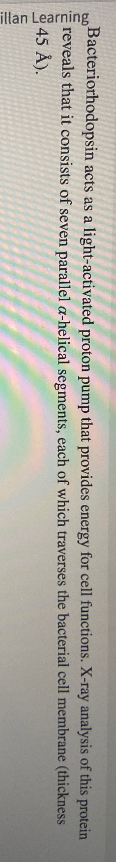 Solved 00Bacteriorhodopsin acts as a light-activated proton | Chegg.com