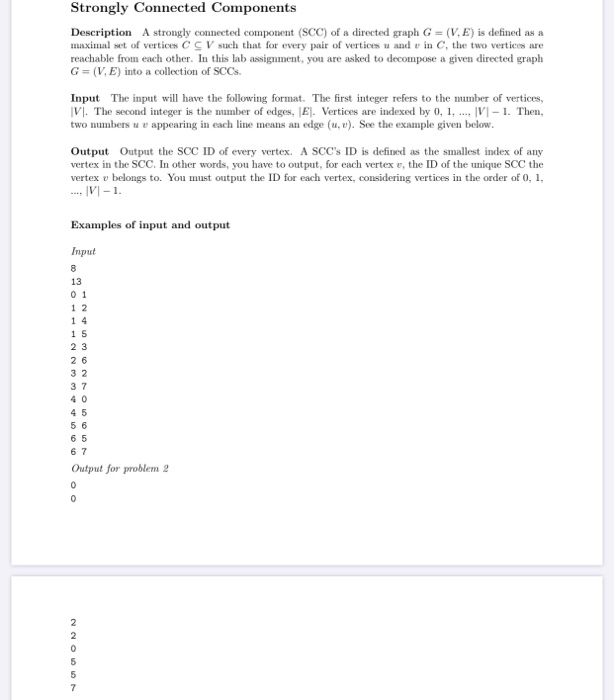 Solved Strongly Connected Components Description A strongly | Chegg.com Solved Strongly Connected Components Description A strongly | Chegg.com