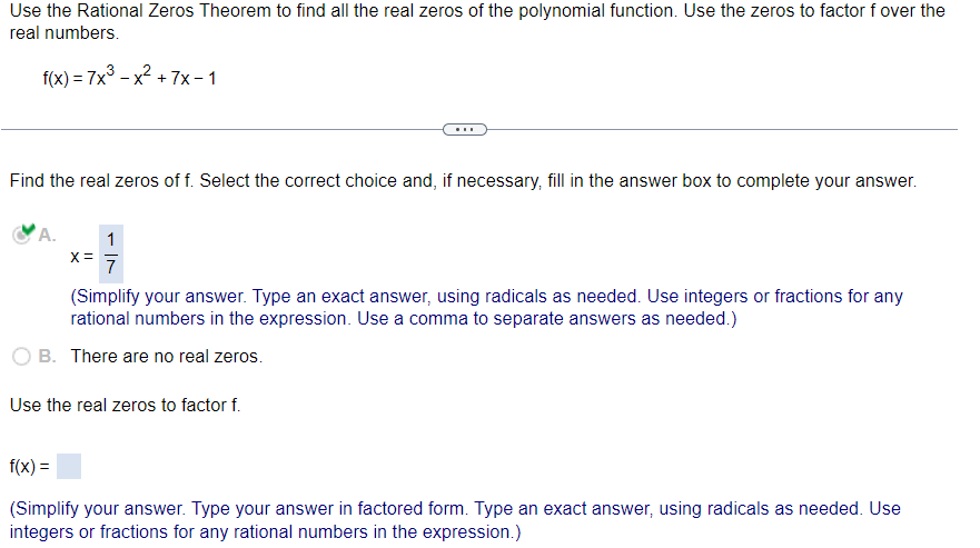 Solved Use the Rational Zeros Theorem to find all the real | Chegg.com