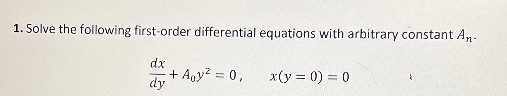 Solved Solve the following first-order differential | Chegg.com