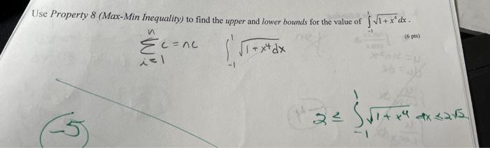 Solved Use Property 8 (Max-Min Inequality) to find the upper | Chegg.com