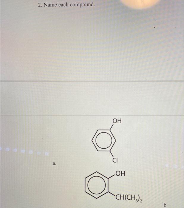 Solved 2. Name each compound. | Chegg.com