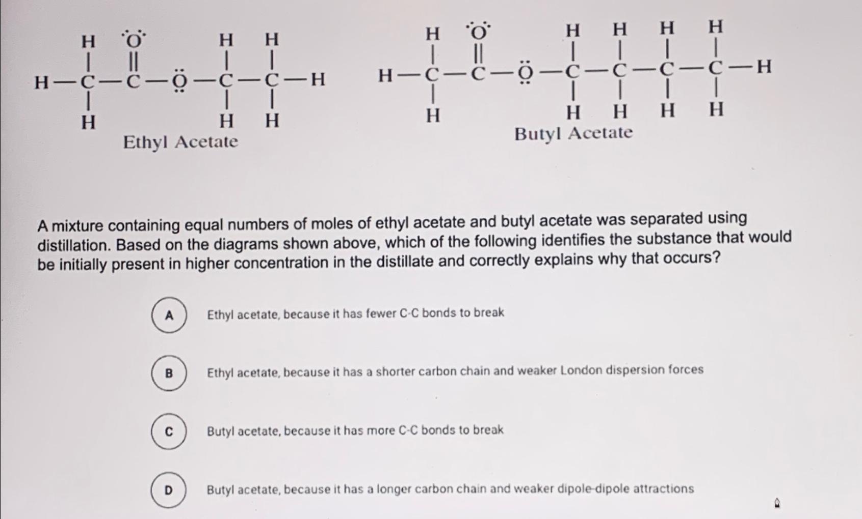 Solved A mixture containing equal numbers of moles of ethyl | Chegg.com