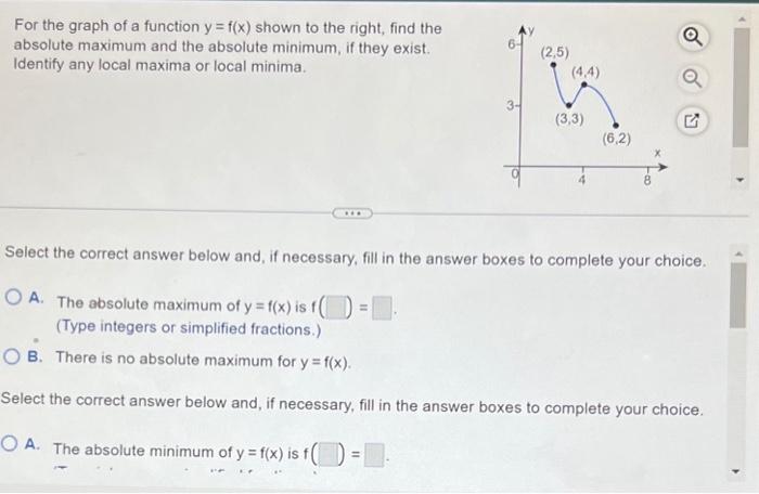 Solved For the graph of a function y=f(x) shown to the | Chegg.com