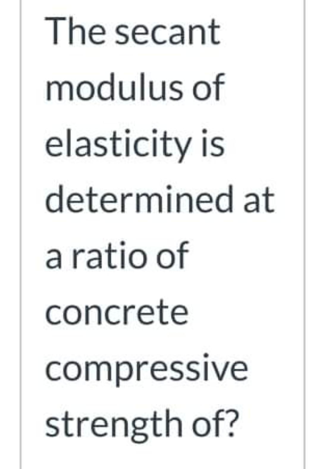 Solved The secant modulus of elasticity is determined at a | Chegg.com