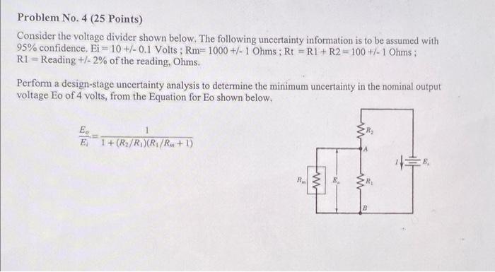 Solved Problem No. 4 (25 Points) Consider the voltage | Chegg.com