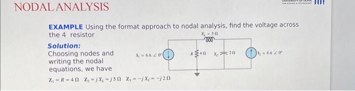 Solved EXAMPLE Using the format approach to nodal analysis, | Chegg.com