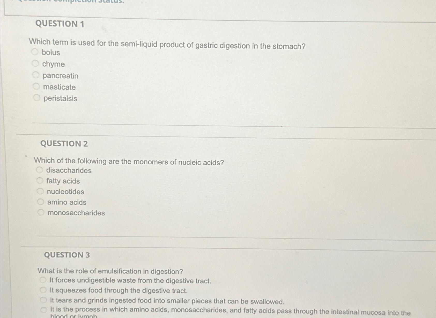 Solved QUESTION 1Which term is used for the semi-liquid | Chegg.com