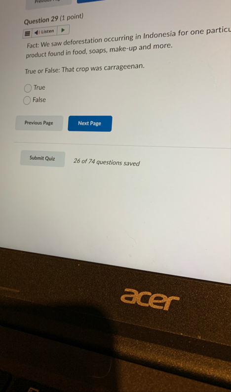 Solved Question 29 (1 ﻿point)ListenFact: We saw | Chegg.com