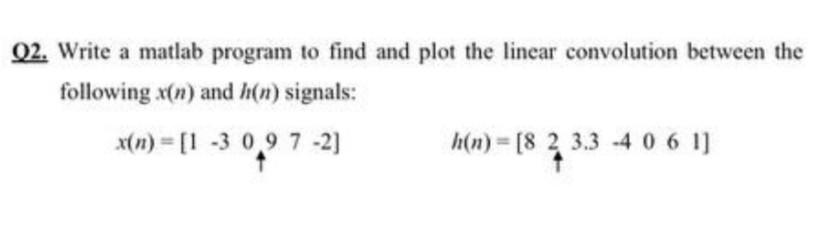 Solved Q2. Write a matlab program to find and plot the | Chegg.com