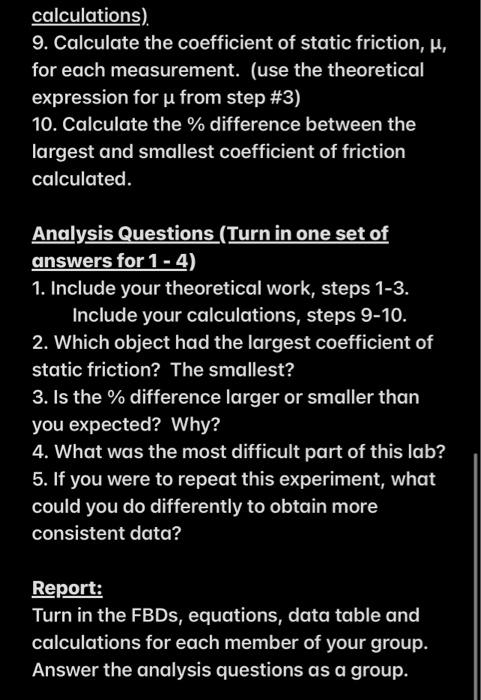 PHY151 Lab 4 Static Friction Tools Needed: - A board | Chegg.com