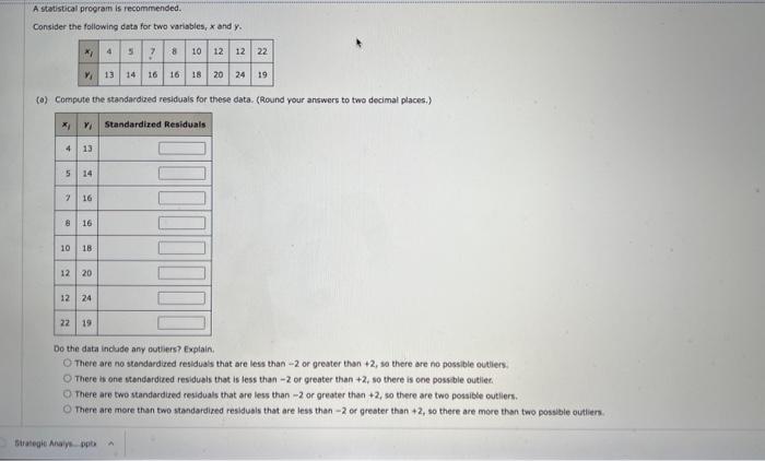 Solved A statistical program is recommended. Consider the | Chegg.com