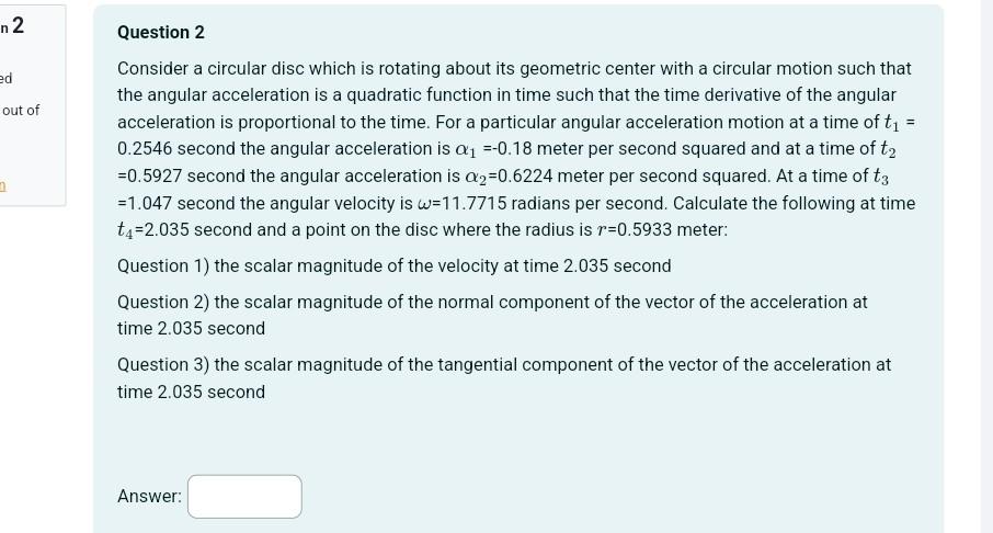 Solved Consider a circular disc which is rotating about its | Chegg.com