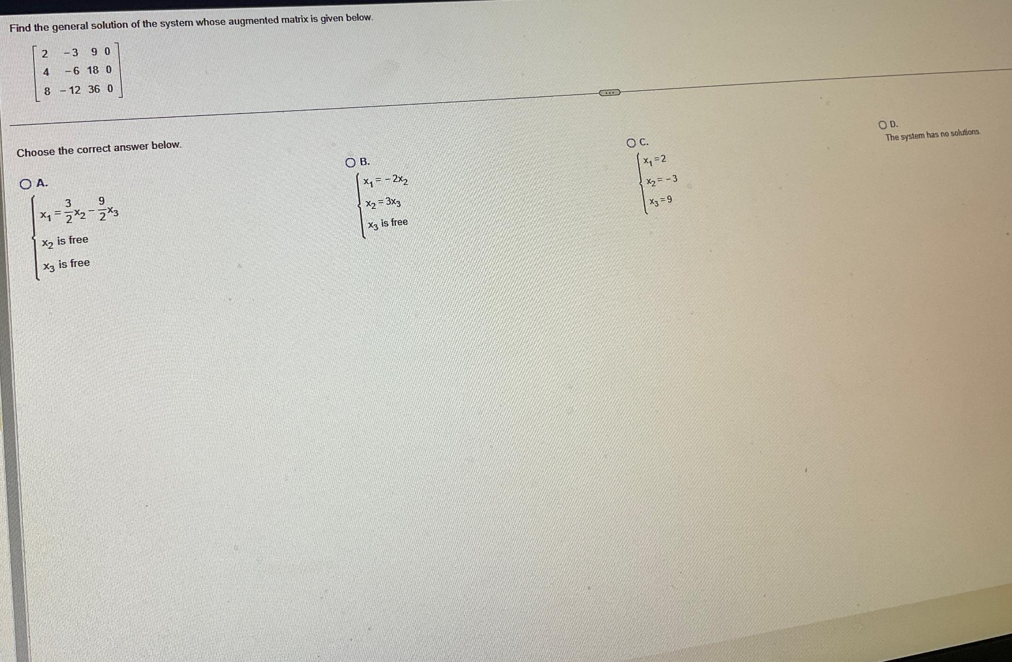 Solved Find the general solution of the system whose | Chegg.com