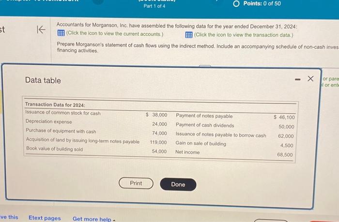 Solved Accountants for Morganson, Inc. have assembled the | Chegg.com