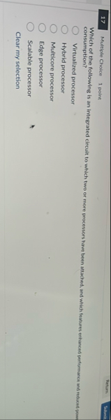 Solved 17Multiple Cholce1 ﻿pointWhich of the following is an | Chegg.com