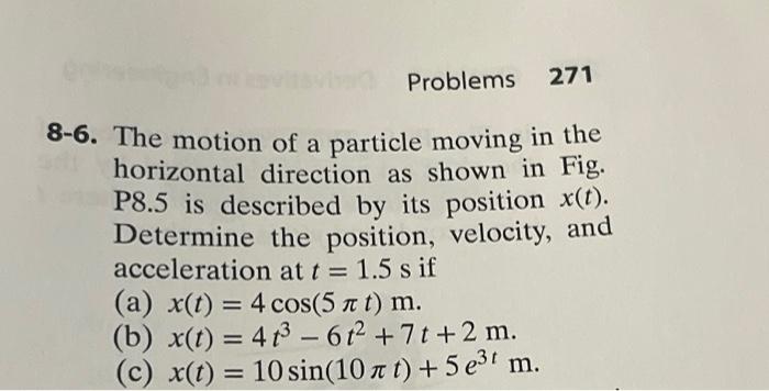 3-6. The motion of a particle moving in the | Chegg.com