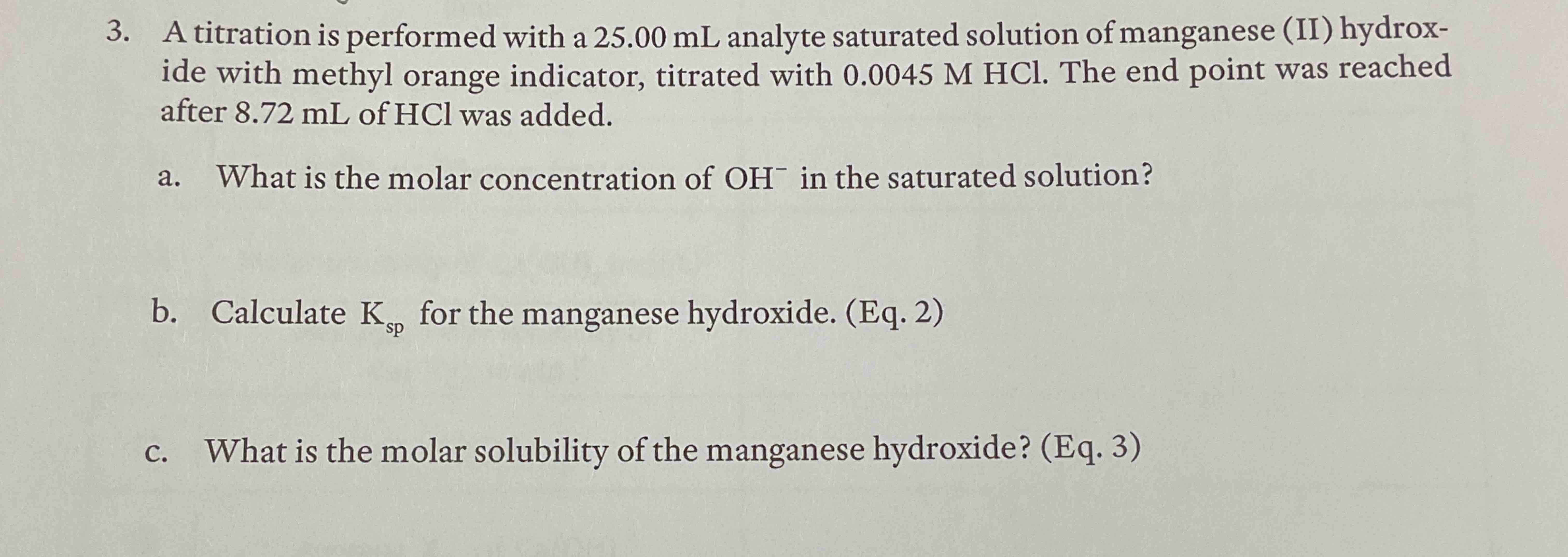Solved A titration is performed with a 25.00mL ﻿analyte | Chegg.com