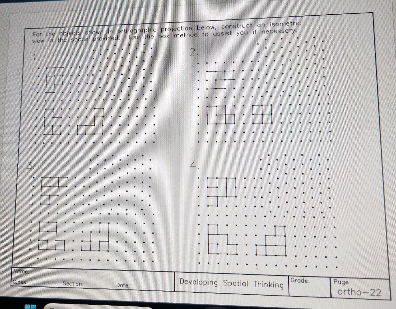 Solved For The Objects Shown In Isometric Below Sketch