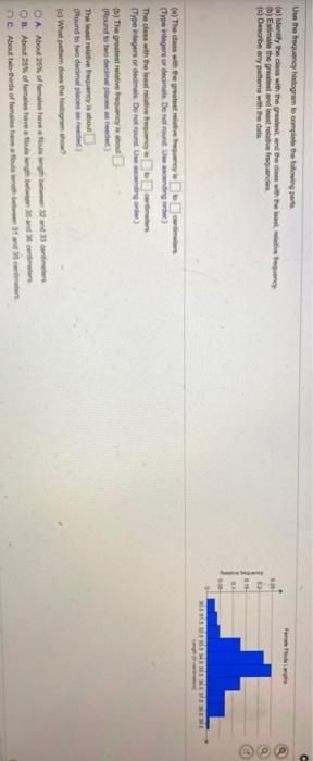 Solved Use the frequency ogram to complete the following (a) | Chegg.com