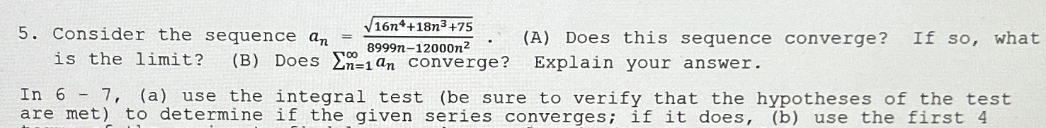 Solved Consider the sequence | Chegg.com