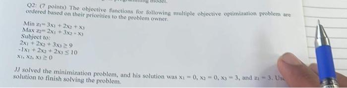 Solved Q2: (2 points) The objective functions for following | Chegg.com