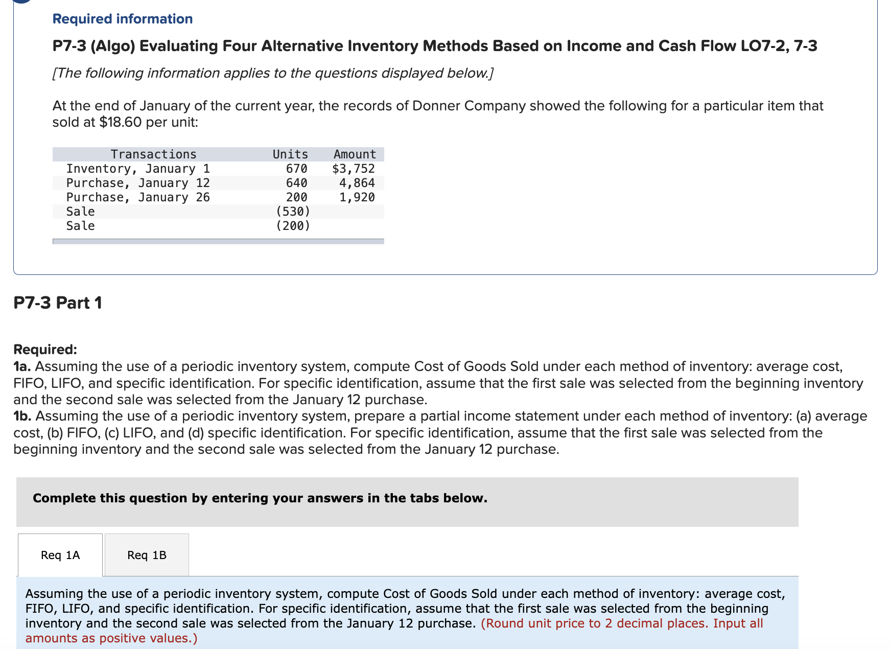 Solved Required informationP7-3 (Algo) ﻿Evaluating Four | Chegg.com