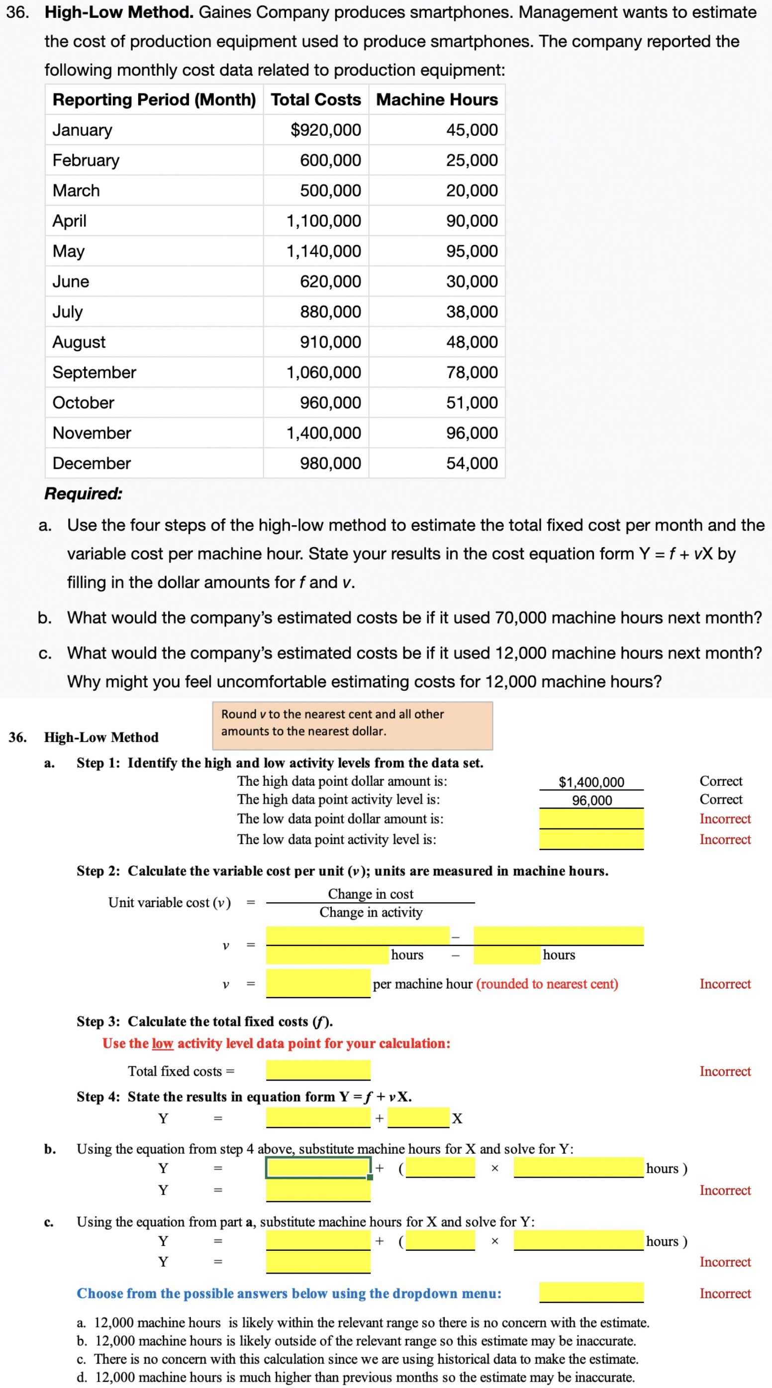 Fill in the missing data for problem 36 (a) ﻿step | Chegg.com