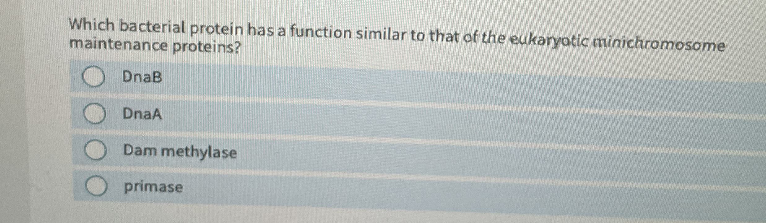 Solved Which bacterial protein has a function similar to | Chegg.com
