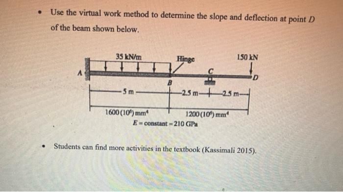 Solved Use the virtual work method to determine the slope | Chegg.com