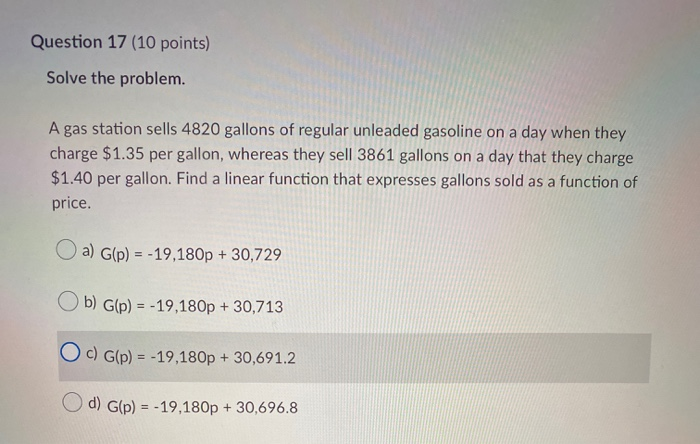 Solved Question 17 (10 points) Solve the problem A gas | Chegg.com