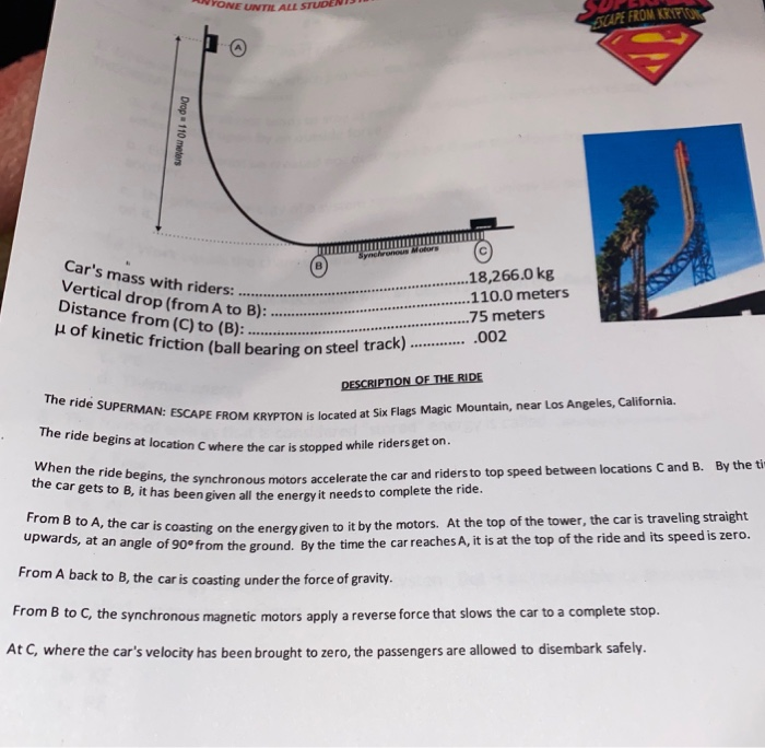 Solved At a point in the sloping track between B and A, the | Chegg.com