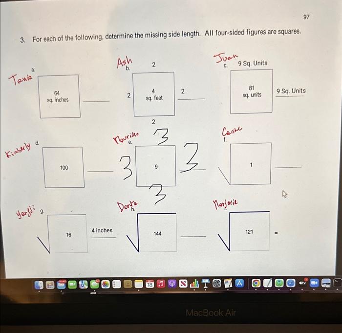 Solved 3. For each of the following, determine the missing | Chegg.com
