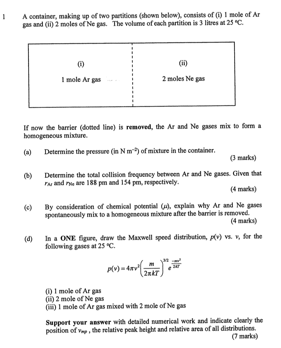 1A container, making up of two partitions (shown | Chegg.com