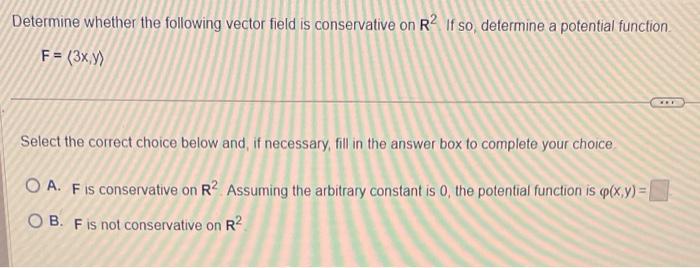Solved determine whether the following vector field is | Chegg.com