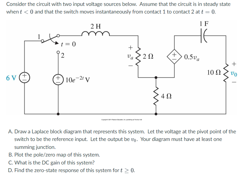 Consider the circuit with two input voltage sources | Chegg.com