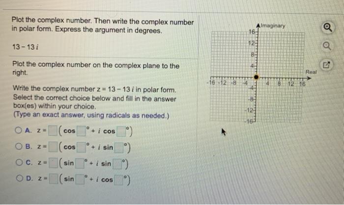 Solved Plot the complex number. Then write the complex | Chegg.com